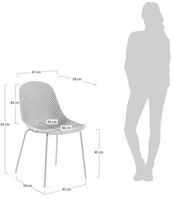 OnaDnes -20% Bílá plastová jídelní židle Kave Home Quinby