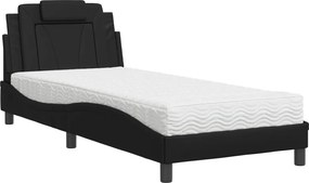 Postel Viana s matrací černá 90 x 200 cm umělá kůže 3208768