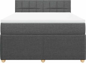 Box spring postel s matrací tmavě šedý 140 x 190 cm textil 3289752