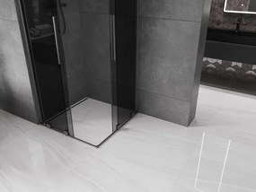 Mexen Velar Duo, sprchový kout s posuvnými dveřmi 90 x 90 cm, 8mm šedé sklo, grafit broušený, 871-090-090-42-66