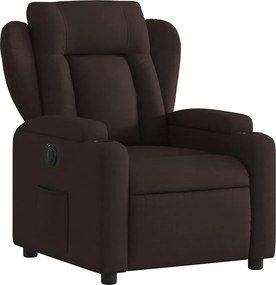 Elektrické polohovací křeslo tmavě hnědé textil 3204463