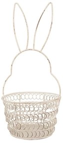 Bílý drátěný dekorační košík králík Bunny S - Ø 12*27 cm