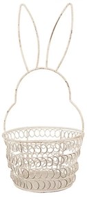 Bílý drátěný dekorační košík králík Bunny S - Ø 12*27 cm