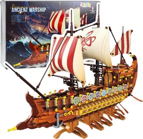 LEAN Toys Stavebnicové kostky – Starověká římská loď, 2073 dílů