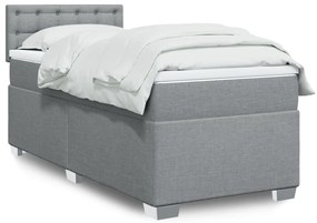 Box spring postel s matrací světle šedá 90x190 cm textil 3285757