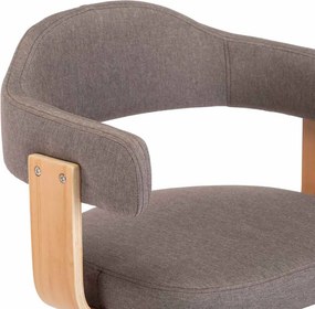 Otočné jídelní židle 2 ks taupe ohýbané dřevo a textil 3054905