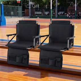 Costway Sada 2 přenosných stadionových sedáků s opěradlem skládací bělicí židle