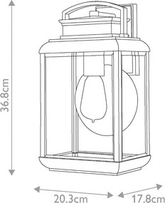 Venkovní nástěnná lampa Elstead BYRON M bronzová barva IP44/1×E27/37 cm