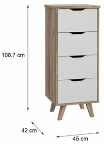 BigBuy Home Moderní Prádelník Hrast 45 x 42 x 108 cm