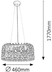 Rabalux 2157 - Lustr ALESSANDRA 2xE27/60W/230V černá