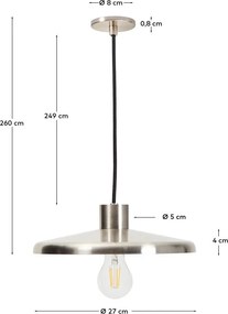 Závěsné svítidlo ve stříbrné barvě s kovovým stínidlem Nuvira – Kave Home