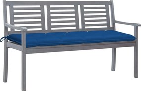 vidaXL 3místná zahradní lavice s poduškou 150 cm eukalyptus [3061069] Barva: Královská modř