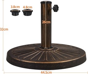 Podstavec pod slunečník Yaheetech – bronzová, 14 kg (256852293156)