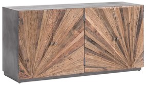 furniture-nabytek.cz - Masivní komoda Derwood z recyklovaného dřeva a kovu, lakovaná, přírodní / šedá
