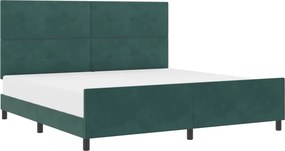 Postel s boxspringem s čelo Tmavě zelená 200 x 200 cm samet 3344966