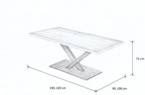 Wooded Jídelní stůl London z masivu DUB 220x100 cm
