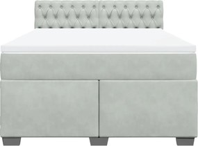 Box spring postel s matrací světle šedá 140x200 cm samet 3286336