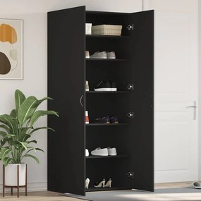 Skříň na obuv 80 x 35.5 x 180 cm Kompozitní dřevo Černá 3333837