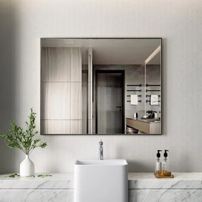 Erga Rectangle, obdélníkové zrcadlo 100x80 cm, černý rám, ERG-V01-RECTAGLE-1080-BK