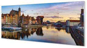 akrylový obraz Port of Gdańsk řeky svítání 120x60 cm