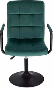 LuxuryForm DESIGN Otočná židle VERONA BLACK VELUR na černém talíři - zelená