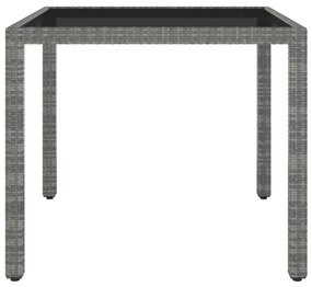 vidaXL Zahradní stolek šedý 90 x 90 x 75 cm polyratan
