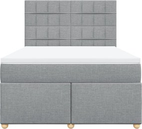 Box spring postel s matrací světle šedá 140 x 190 cm textil 3293575