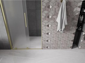 Mexen Velar, posuvné sprchové dveře do otvoru 120 cm, 8mm sklo námraza, zlatá matná, 871-120-000-31-55
