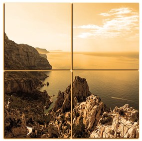 Obraz na plátně - Majestátní krajina s klidným mořem - čtverec 3233FE (100x100 cm)