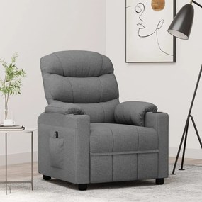 Elektrické polohovací křeslo světle šedé textil 3143491