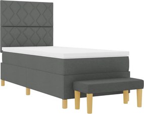 Postel s boxspringem s polštářem Tmavě šedá 200 x 100 cm textil 3344353