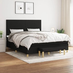 Box spring postel s matrací černá 160x200 cm textil 3137007