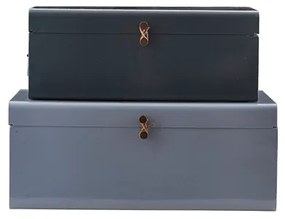 Úložný box suitcase modrý 2ks MUZZA