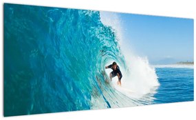 Surfař na vlně - moderní obraz (100x40cm)
