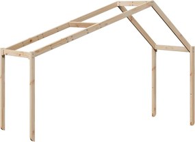 Patrová postel s žebříkem a střechou 80 x 200 cm borovice 3282072