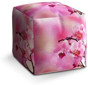 Sablio Taburet Cube Květy orchideje: 40x40x40 cm
