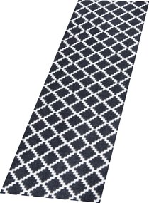 Hanse Home, Protiskluzový běhoun Home Black White 103156, 50x150, černá, chodba / předsíň