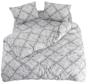 Šedé povlečení na dvoulůžko/prodloužené s prostěradlem/4dílné 200x220 cm Geometric – Mila Home