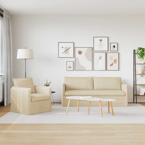 Set pohovek 2 ks Krémová Textil 3407616