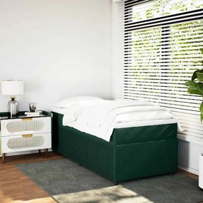 Box spring postel s matrací tmavě zelená 90x190 cm samet 3285611