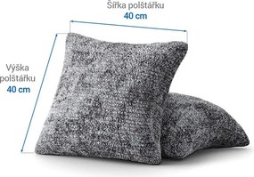 Bielastické potahy MARMO šedé povlaky na polštářky 2 ks ( 40 x 40 cm)