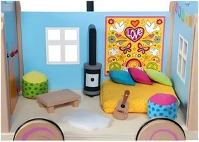GOKI Dřevěný karavan pro panenky / od 3 let / cca 12 dílů