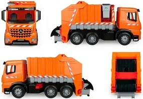 Lena Popelářské auto Arocs / Auto na hraní / s nálepkami / oranžová