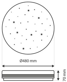 LED Stmívatelné stropní svítidlo VENTA LED/36W/230V 2700-6500K +dálkové ovládání