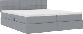 Postel s úložným prostorem Světle šedá 200 x 200 cm Umělá kůže 3370931
