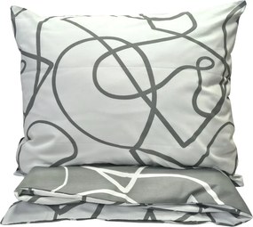 Povlečení bavlněné Merlot šedé TiaHome - 2x Polštář 90x70 cm, 1x Přikrývka 200x220cm