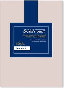 SCANquilt napínací prostěradlo JERSEY ELASTIC LYCRA béžovošedá výška matrace do 30 cm 90 x 200 cm