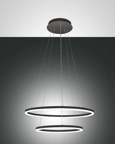 Fabas 3508-40-102  Giotto, dvojkruhové svítidlo pro zavěšení, 56W LED 3000K, černá, prům. 60cm