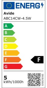 Prémiová LED žárovka svíčka E14 4,5W 470lm studená, ekv. 40W, 3 roky