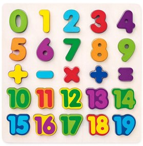 Woody Puzzle - číslice na desce